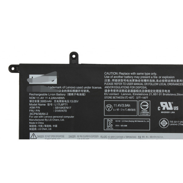 Replacement Lenovo SB10K97628 11.46V 4190mAh 48Wh Laptop Battery